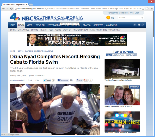 She did it, Diana Nyad first person ever to swim from Cuba to USA ...